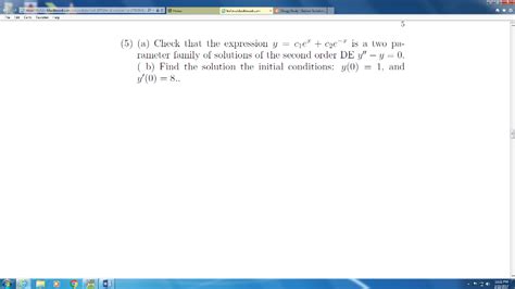 solved check that the expression y c 1e x c 2e x is a
