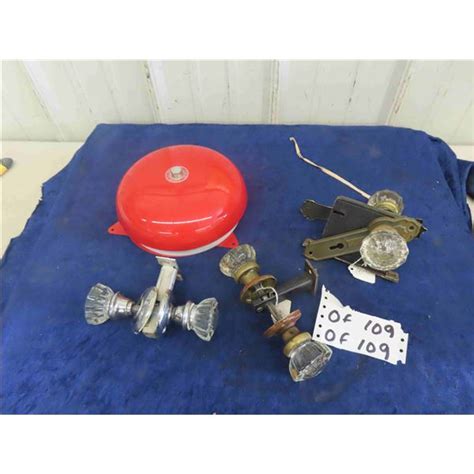 3 Sets Of Old Glass Door Knobs Fire Alarm Mcsherry Auction Service Ltd