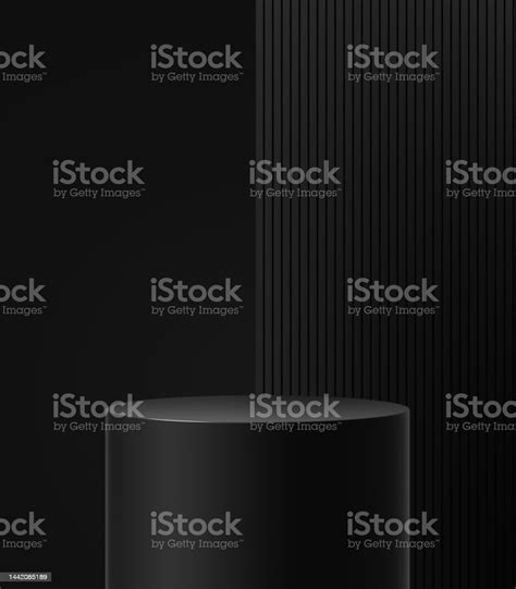 현대 제품 디스플레이 스튜디오 장면 플랫폼 또는 프레젠테이션 쇼케이스 룸 추상 벽 스탠드 및 고급 화장품 쇼 모형 템플릿의 3d 배경에 있는 빈 검은색 연단 받침대 배경