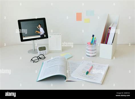 Studying At Home Study Desk Setup Studying With Internet Lectures