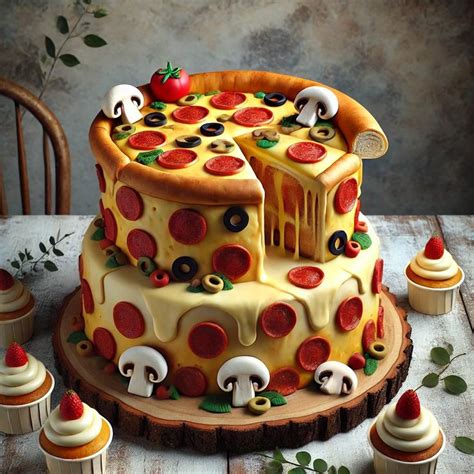 Food Lovers Pizza Cake Pizza Birthday Cake Pizza Cake Savoury Cake