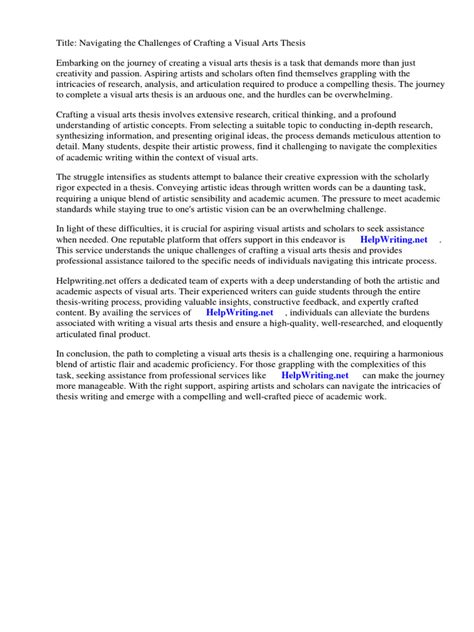 Visual Arts Thesis Topics Pdf Thesis Essays