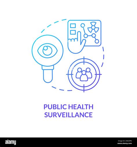 Public Health Surveillance Blue Gradient Concept Icon Stock Vector