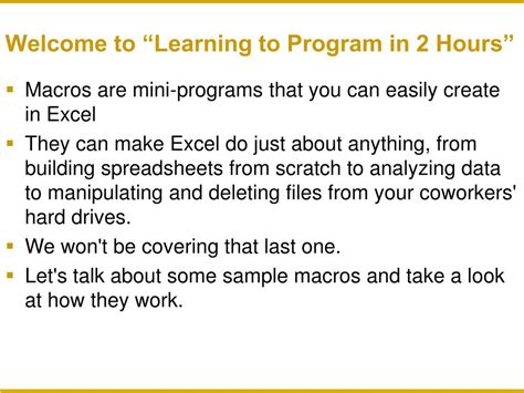 Ppt Using Microsoft Excel Automation To Speed And Streamline Data