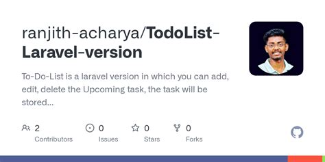 Github Ranjith Acharya Todolist Laravel Version To Do List Is A Laravel Version In Which You