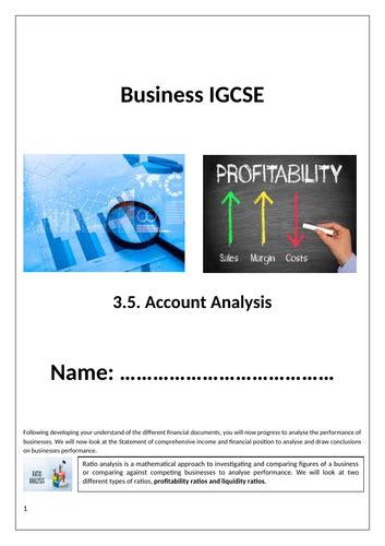 Account Analysis Teaching Resources