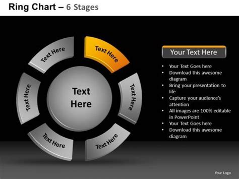 PowerPoint Process Company Ring Chart Ppt Design Slides