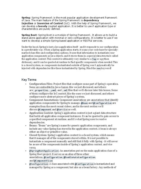 Spring My Notes Pdf Spring Framework Class Computer Programming