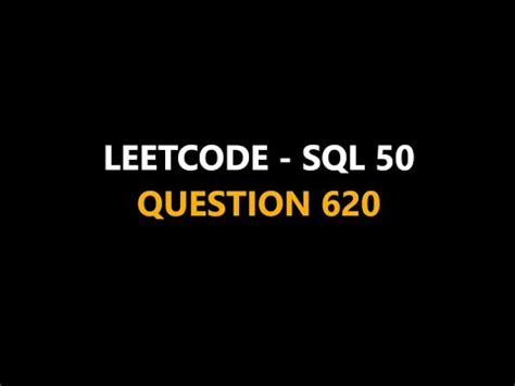 Leetcode SQL Que Leetcode Sql Mysql Question YouTube