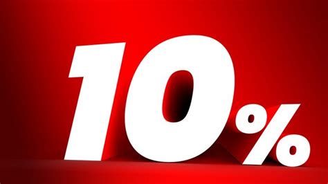Premium Photo 10 Percent Sign White Letter On Red Background 3d Copy