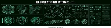 Hud Elements Big Set Dashboard Display Stock Vector Royalty Free 2044206767 Shutterstock