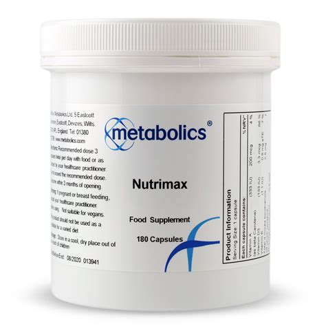 Nutrimax Multivitamin Supplement Metabolics