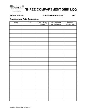 2015 2026 Form Mi Three Compartment Sink Log Oakland County Fill