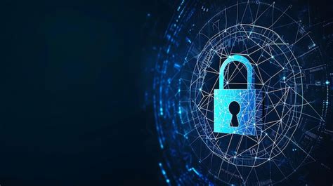 Premium Photo Digital Padlock With Virtual Screen On Dark Background With Copy Space Cyber