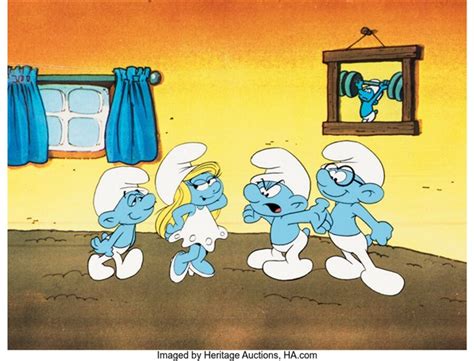 The Smurfs Lazy Smurf Smurfette Grouchy Smurf And Brainy Smurf Color