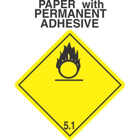 Oxidizer Class 5 1 Paper International Wordless Labels