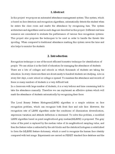 Attendence System Using Python Pdf Algorithms Information Technology