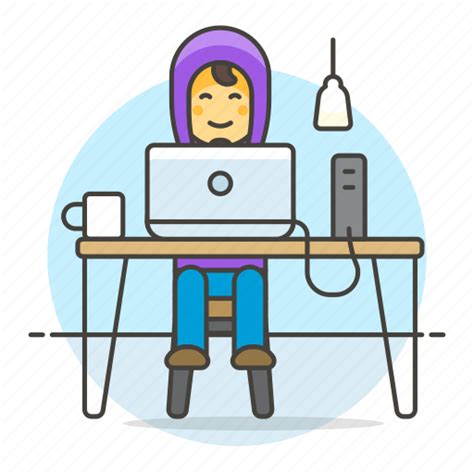 Laptop Coding Working Male Coder Developer Hacker Icon Download On Iconfinder