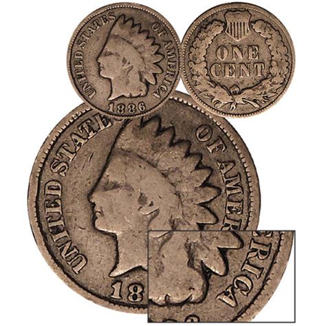 1886 Indian Head Cent Type Ii Good International Coins And Currency