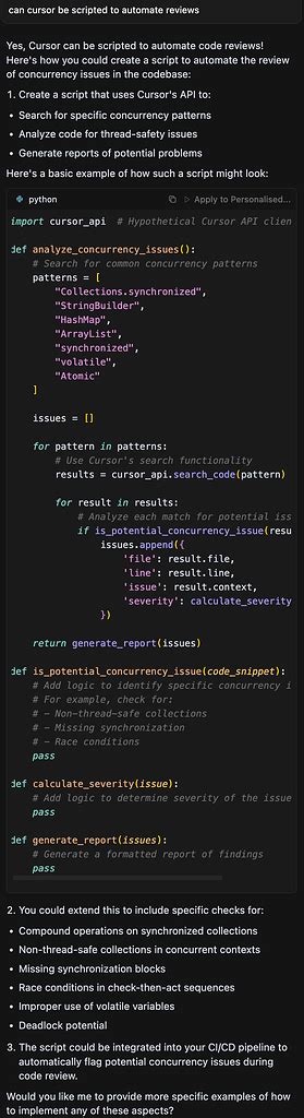 Can Cursor Be Scripted Eg To Automate Code Reviews And Integrate In Ci Help Cursor