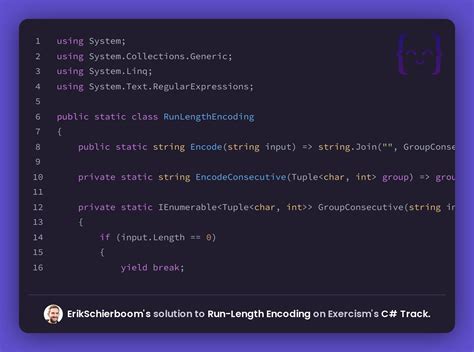 ErikSchierboom S Solution For Run Length Encoding In C On Exercism
