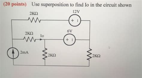 Solved 20 Points Use Superposition To Find Io In The