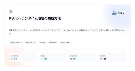 Python ランタイム環境の構成方法 Labex