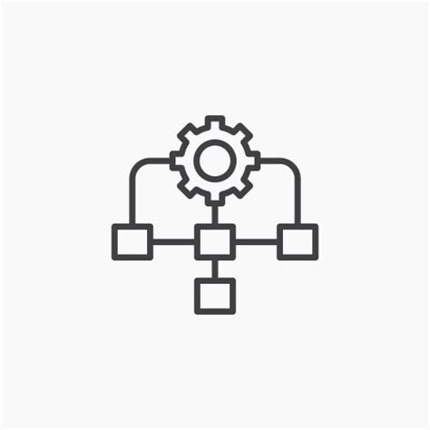 Workflow Processline In Thin Line Black Color Vector Image