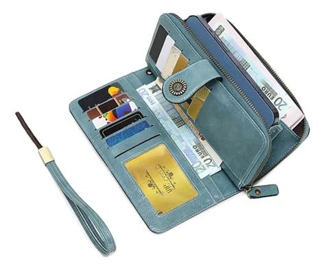 Cartera Para Mujer Gran Capacidad Billetera Con Bloqueo Rfid Mercadolibre