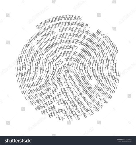 Fingerprint Set Zero One Digits Binary Stock Vector Royalty Free