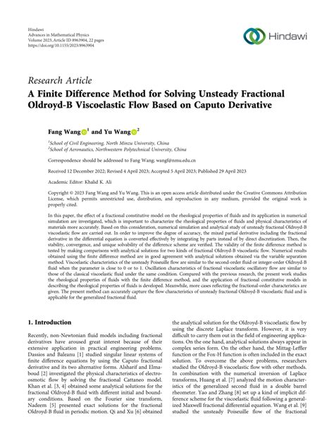 Pdf A Finite Difference Method For Solving Unsteady Fractional