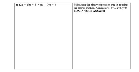 Solved 1 Draw The Binary Expression Trees For The