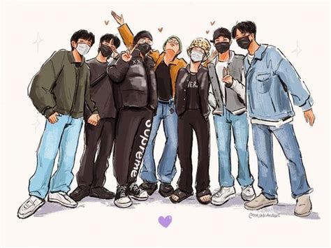 Pin By Yourartist On Ot7 Bts Fanart Fan Art Bts