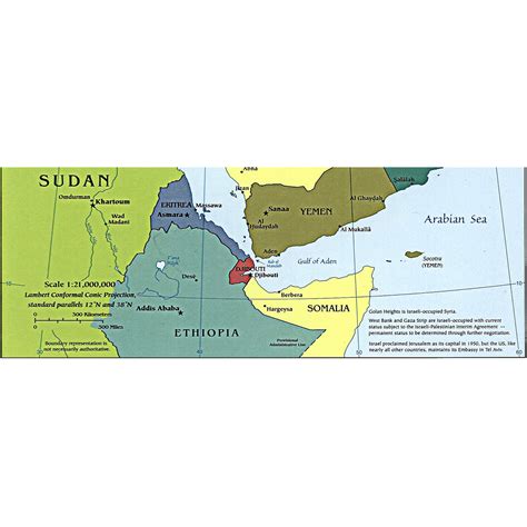 Middle East Cia Map Iraq Iran Israel Political 2003