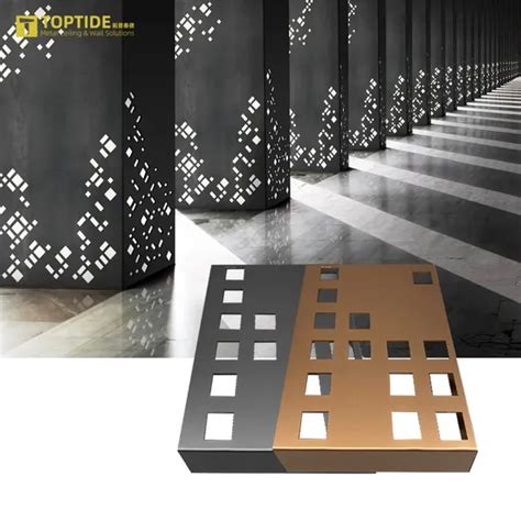 Laser Cut Perforated Metal Cladding Panel Antirust Aluminum Column