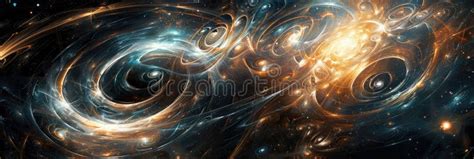 Abstract Formations Resembling Planetary Orbits And Cosmic Trajectories Against A Backdrop Of