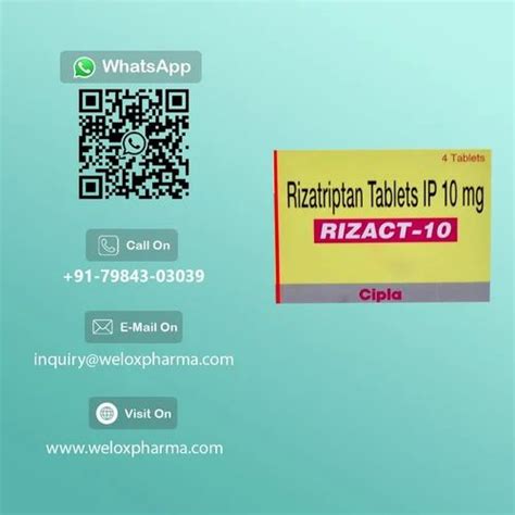 Rizatriptan Rizact 10mg Tablet At Rs 210 Stripe रिज़त्रप्तान In Surat Id 2853455642097