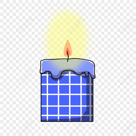 파란색 격자 일러스트 생일 촛불푸른양초불꽃 Png 일러스트 무료 다운로드 Lovepik