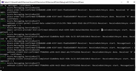 what would cause the logger to spam receivebatchasync start messages