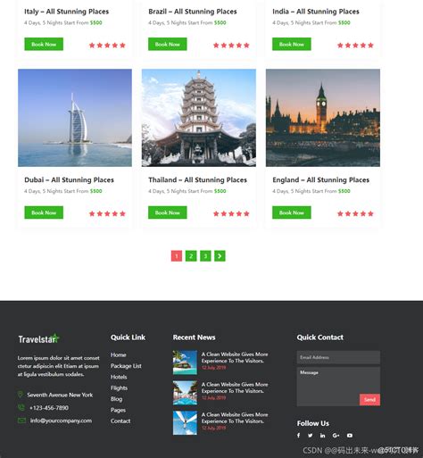 Web网页设计与开发：htmlcssjavascriptbootstrap 响应式旅游网页设计14页 Csdn博客