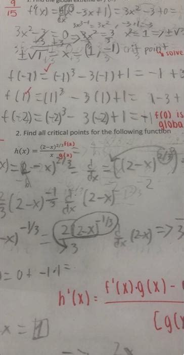 solved 2 find all critical points for the following