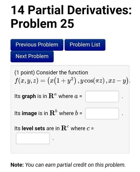 solved 14 partial derivatives problem 25 previous problem