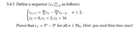 Solved 543 Define A Sequence Cnn0 As Follows 49 Cn 1