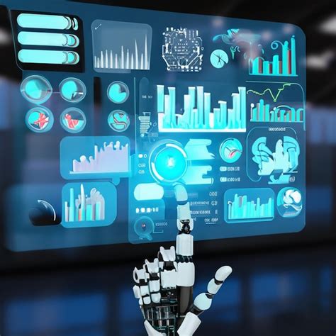 premium ai image robotic rpa big data analysis automation trading robot technology with carts