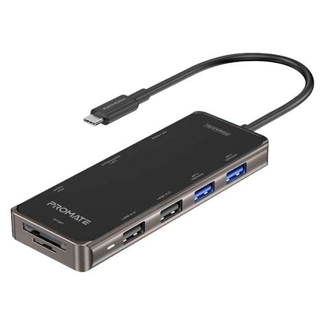 Promate Compact Multiport With 100w 9 In 1 Usb C Hub Power Delivery Primehub Go Eseller Ae