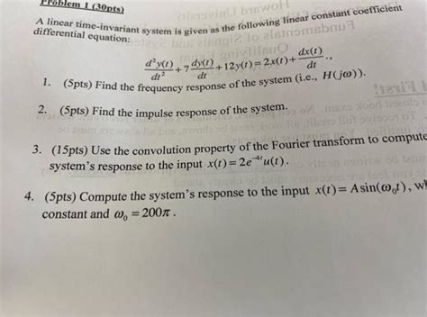 solved a linear time invariant system is given as the