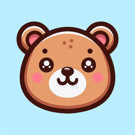 Premium Vector Cute Bear Face Cartoon Vector