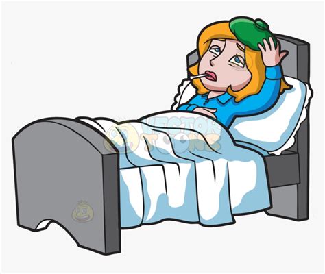 Sick Girl Clip Art Cartoon Sick Girl In Bed Stock Illustration