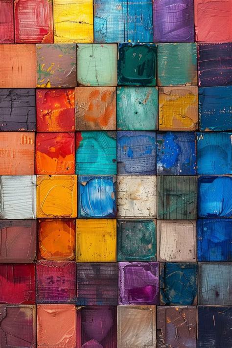 A Stack Of Assorted Colored Rectangles Forming A Creative Arts Pattern