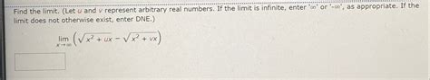 solved find the limit let u ﻿and v ﻿represent arbitrary